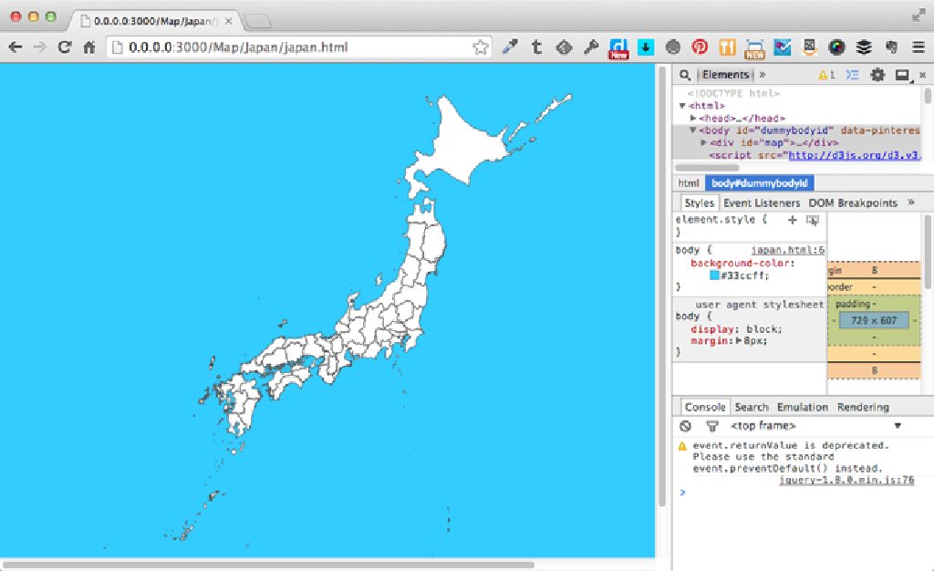 ShapefileからTopoJSONを生成する